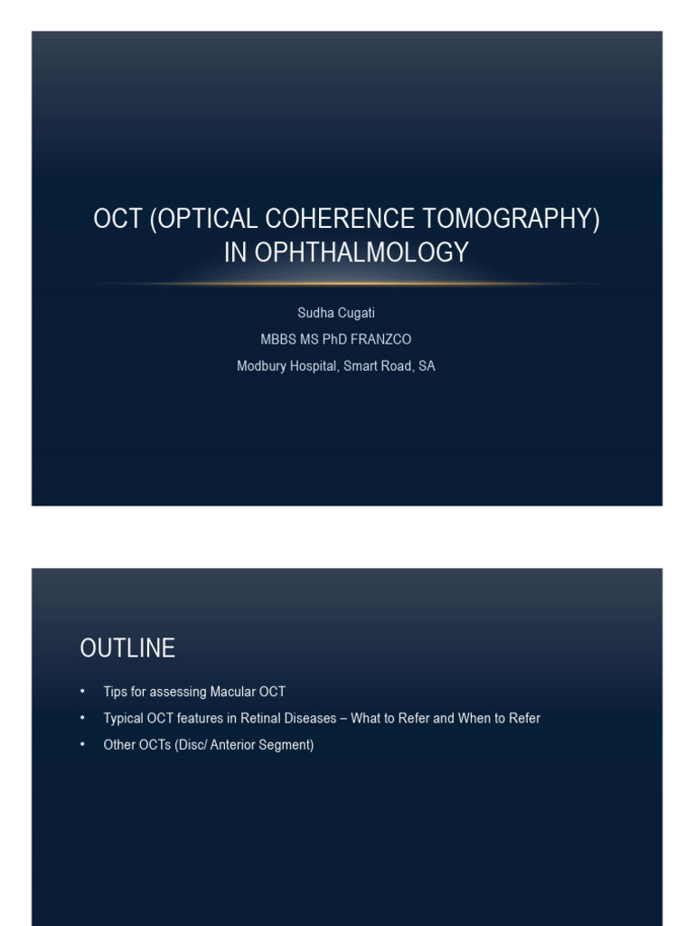 OCT-OPTOM-Dr-Sudha-Cugati-2 | PDF | Retina | Clinical Medicine