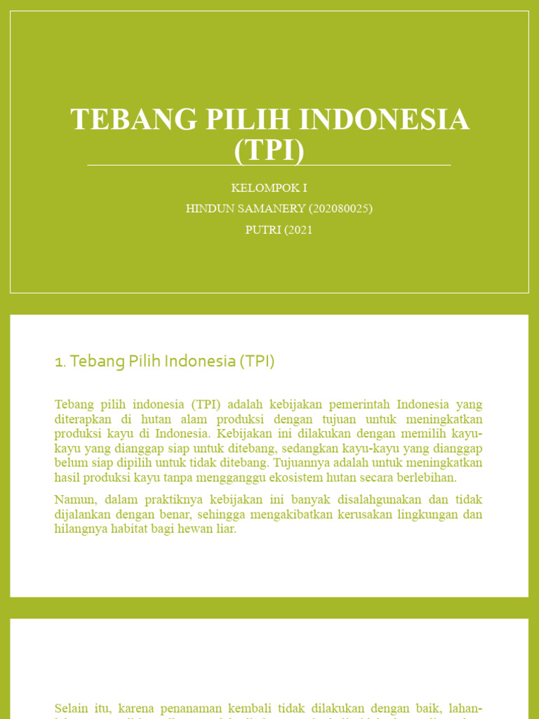 Tebang Pilih Indonesia (Tpi) | PDF