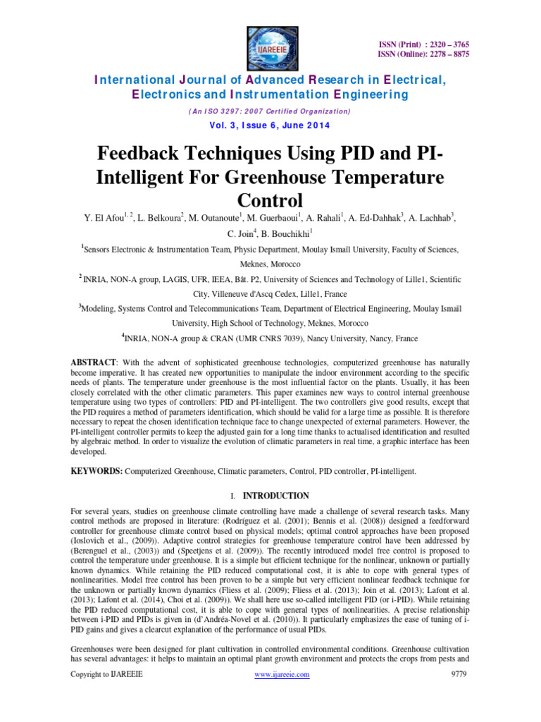 Feedback Techniques Using PID and PI Int | PDF | Control Theory | International Standard Serial ...