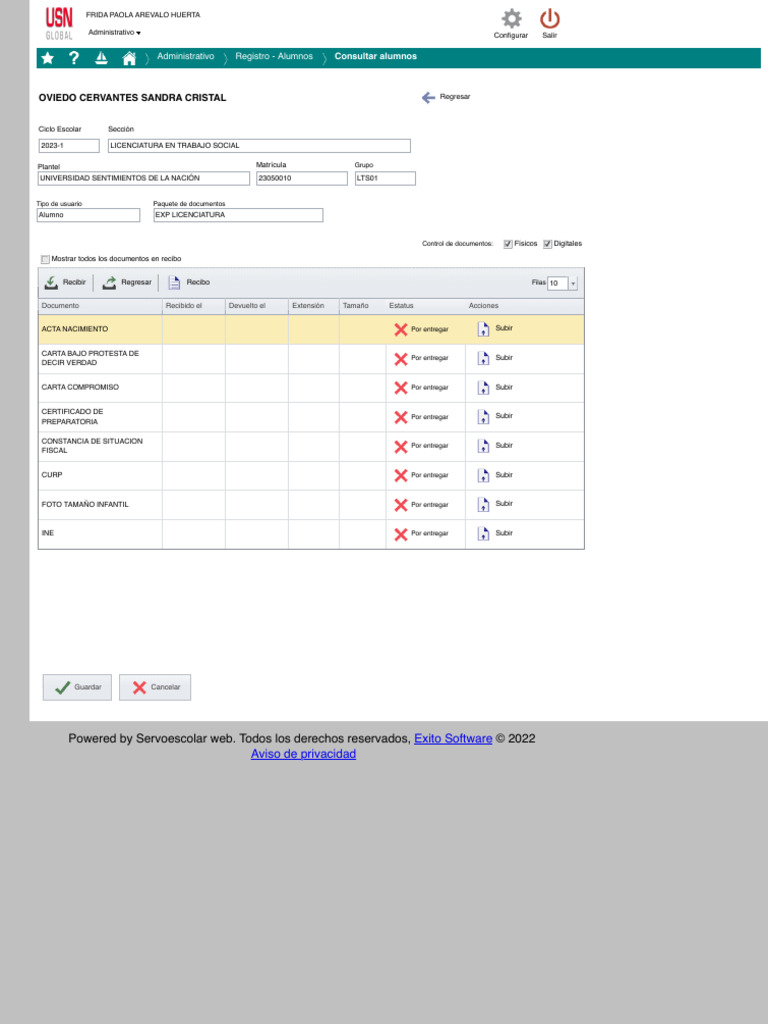 Servoescolar Web - Consultar Alumnos | PDF