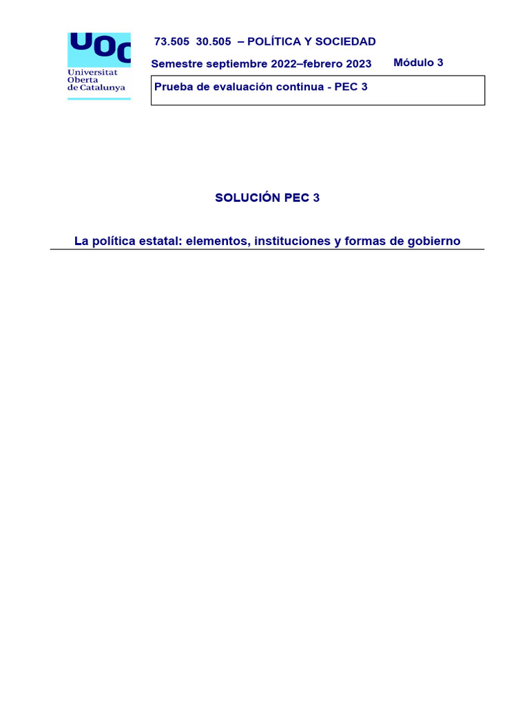 Sol Pec3 2022.1 | PDF | Constitución | Judicaturas