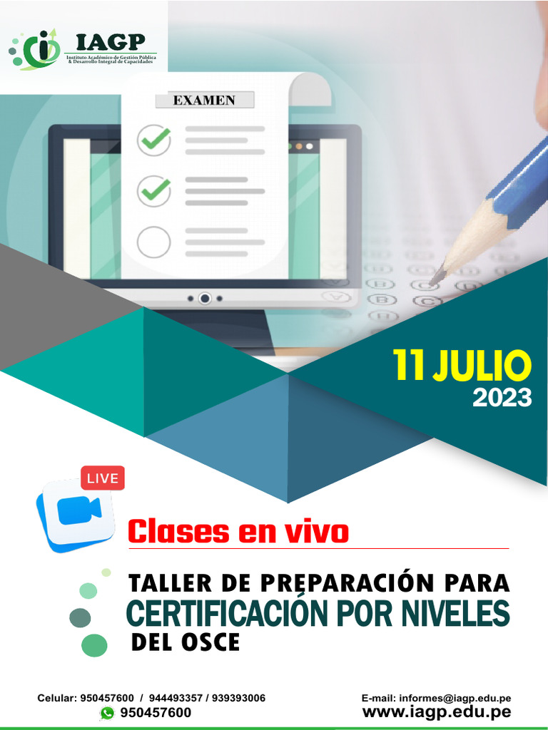 Taller de Preparación para La Certificación Por Niveles Del OSCE - Contrataciones Del Estado ...