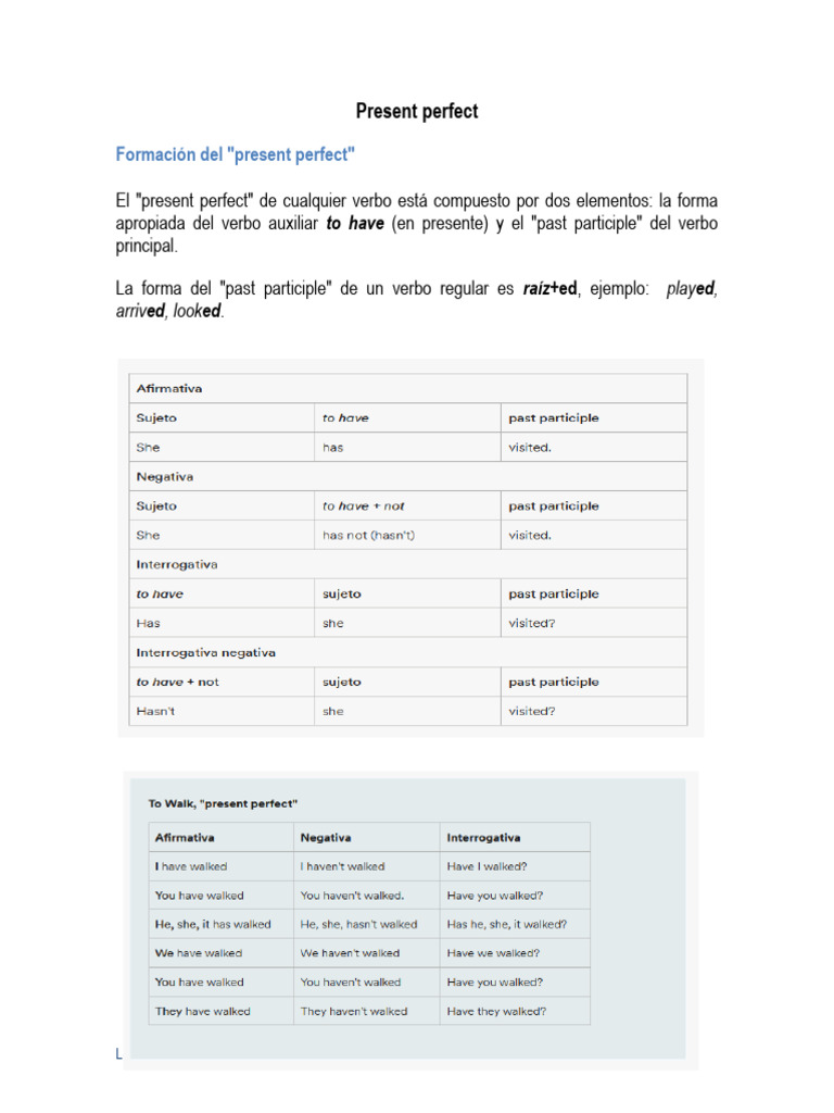 Present Perfect | PDF