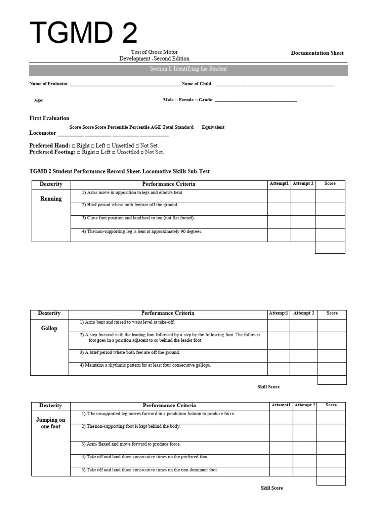 TGMD2 Spanish Complete PDF | PDF