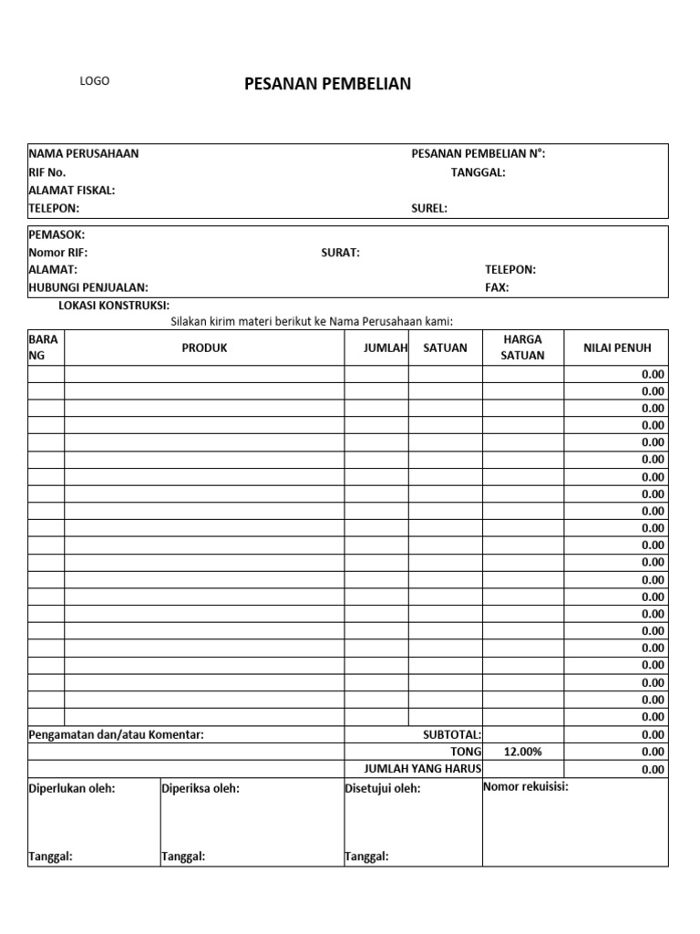 Pesanan Pembelian dan Rincian Produk | PDF