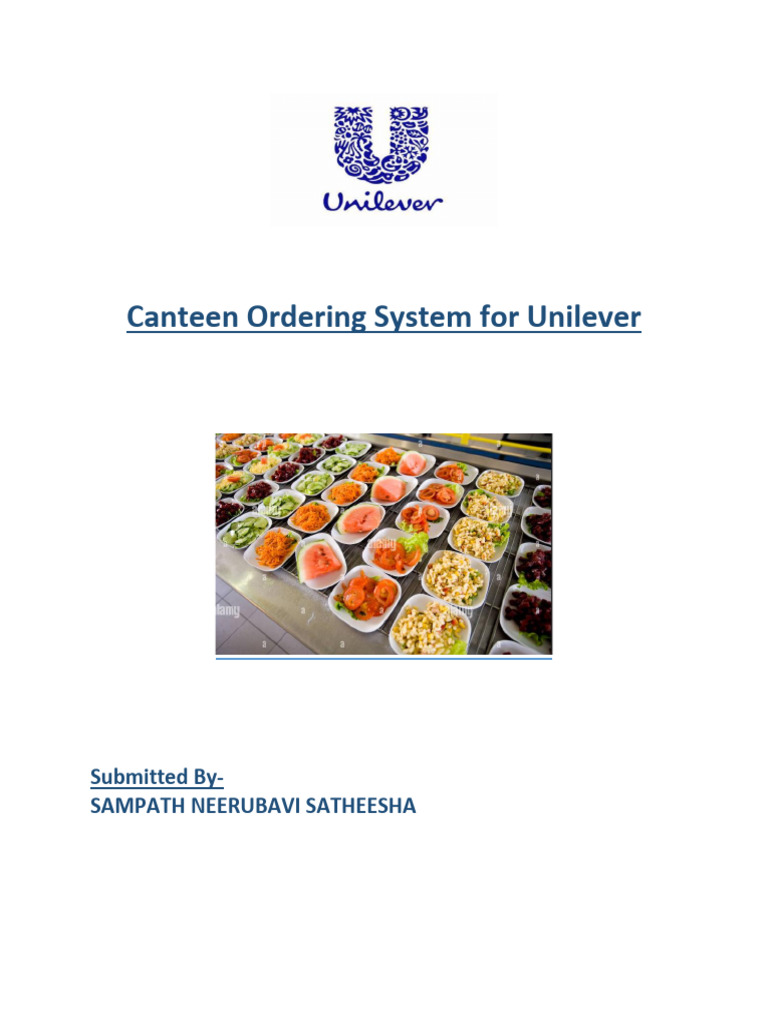 Canteen Ordering System For Unilever | PDF