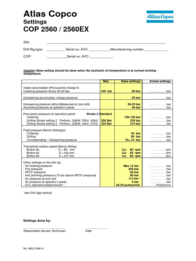 9852 2396 01 Settings COP 2560,2560EX | PDF | Industrial Processes ...