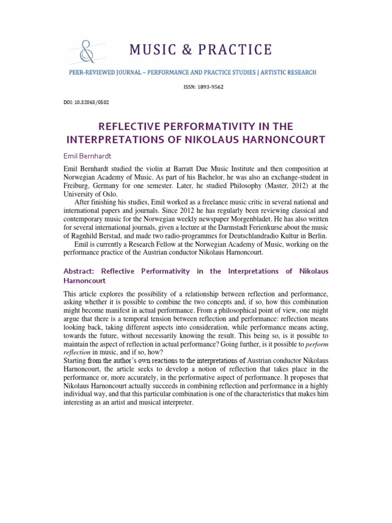 Reflective Performativity in The Interpretations of Nikolaus ...