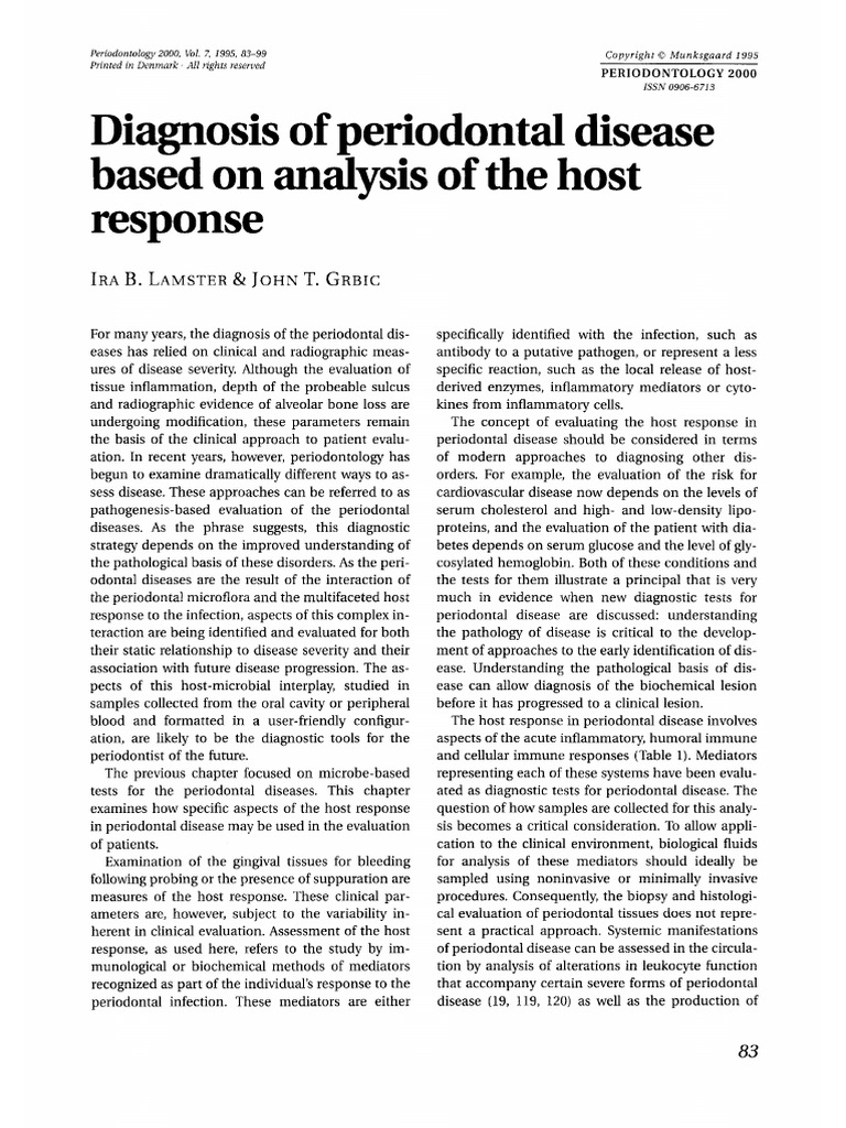 Diagnosis of periodontal disease | PDF | Periodontology | Inflammation