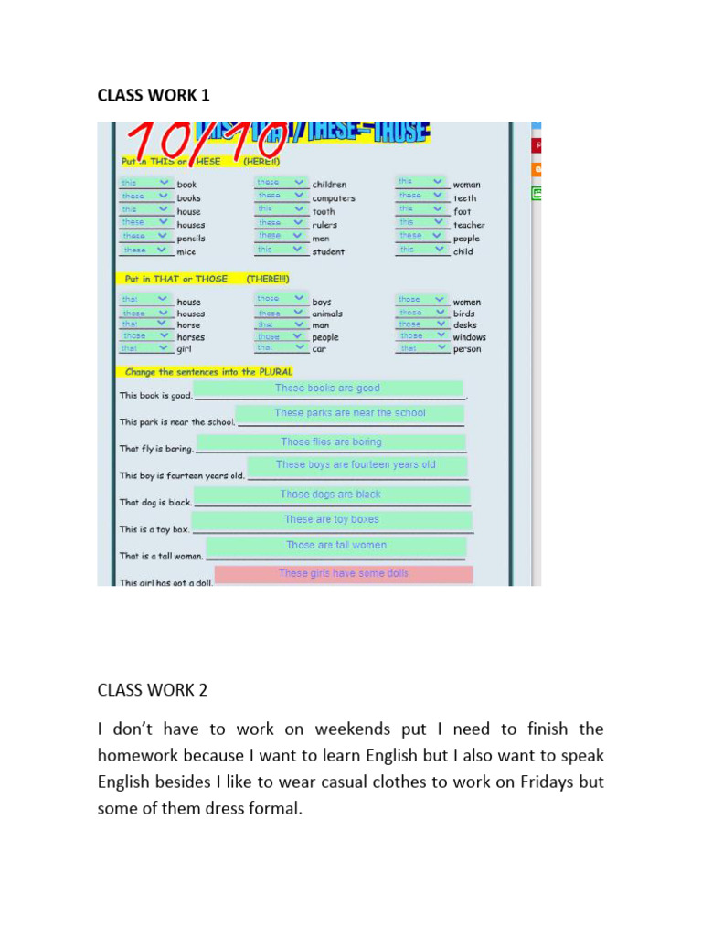 Class Work 3 Unit 3 3C | PDF