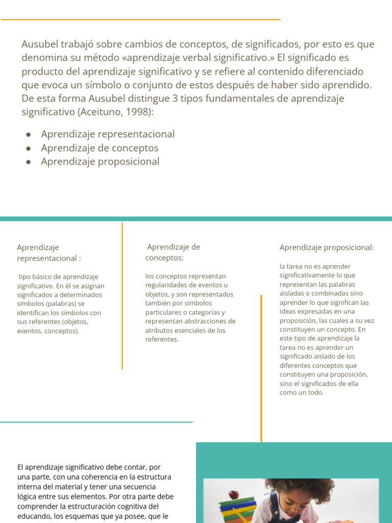 ausubel y su teoría 3.pptx | PDF | Aprendizaje | Psicología cognitiva