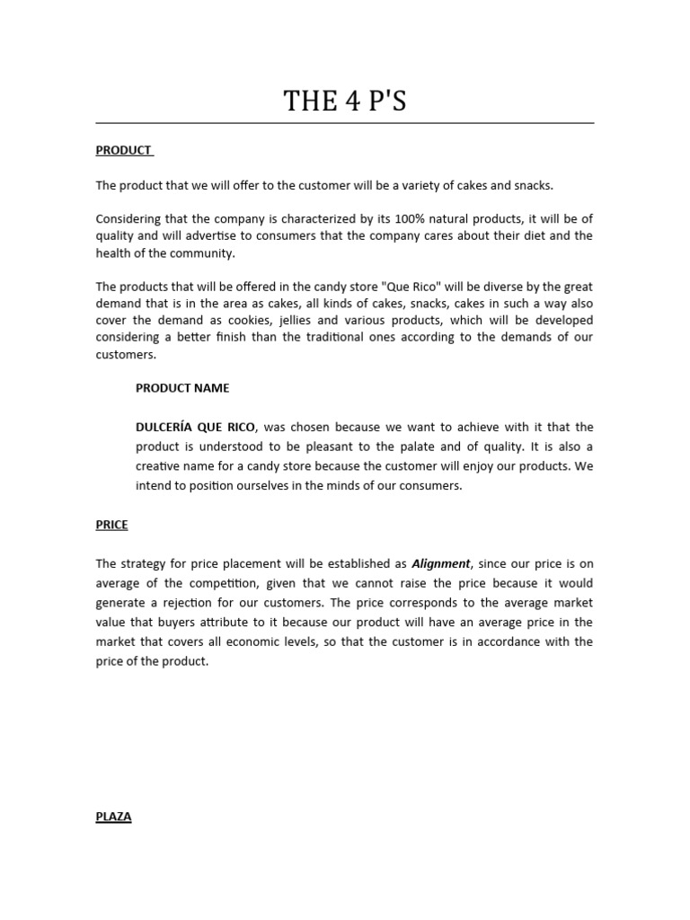 Las 4ps Sweets | PDF | Advertising | Candy
