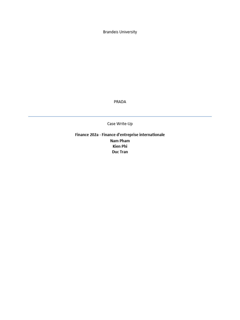 Stratégies de financement pour Prada | PDF