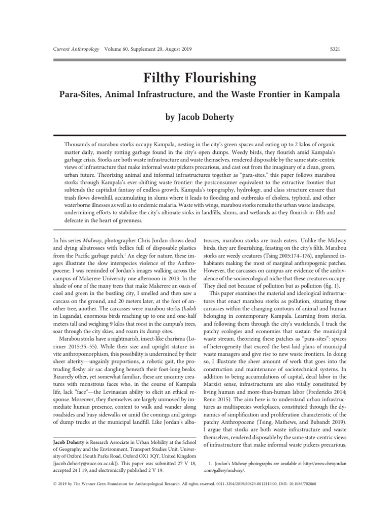 Filthy Flourishing: Para-Sites, Animal Infrastructure, and The Waste ...