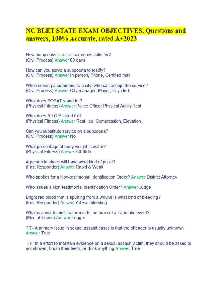 NC Blet State Exam Objectives | PDF | Search And Seizure | Search Warrant NC Blet State Exam Objectives | PDF | Search And Seizure | Search Warrant