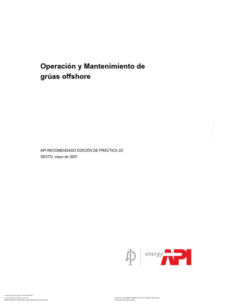Crane Operations API RP2D 6th Ed May07.en - Es | PDF