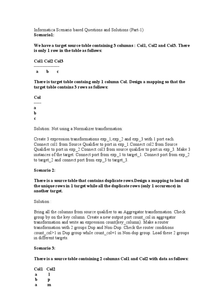 A Scenario Based Questions and Solutions | PDF | Database Index | Table ...