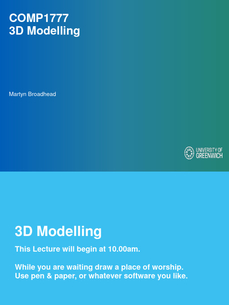 Lecture 2 Box Modelling Pdf 3 D Computer Graphics 3 D Modeling