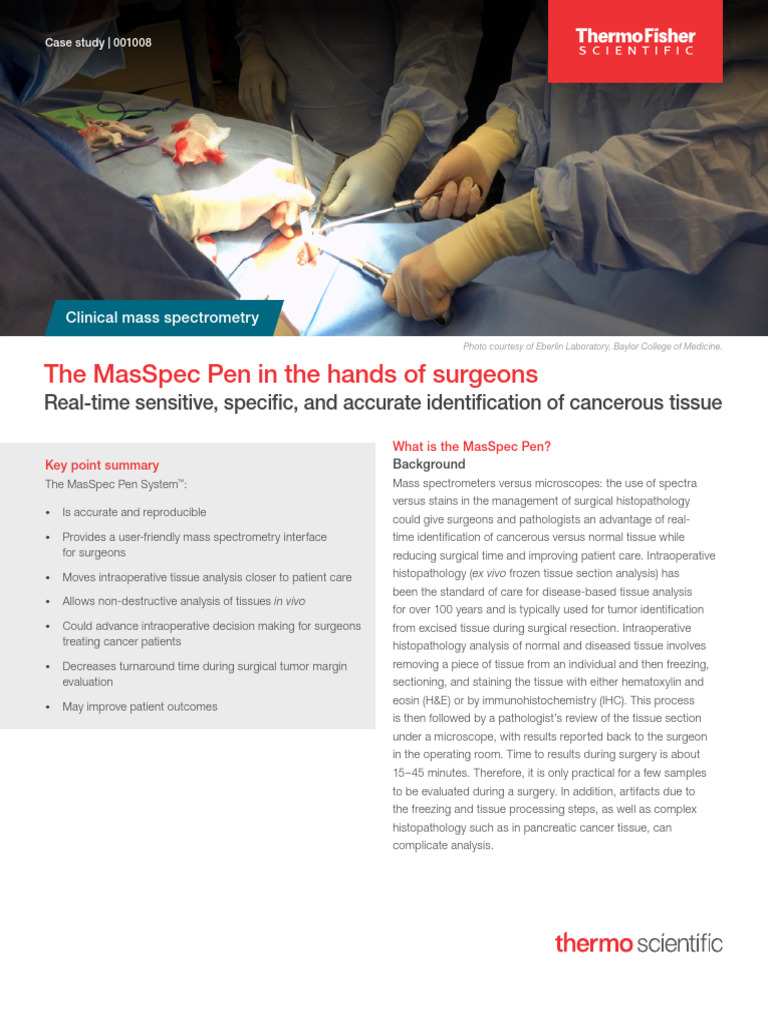 CS001008 EN 04323M MasSpec Pen Hands Surgeons Clinical CS001008 EN ...