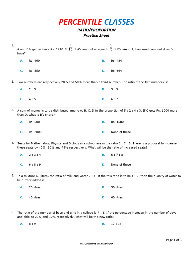 RATIO | PDF | Ratio | Mathematics