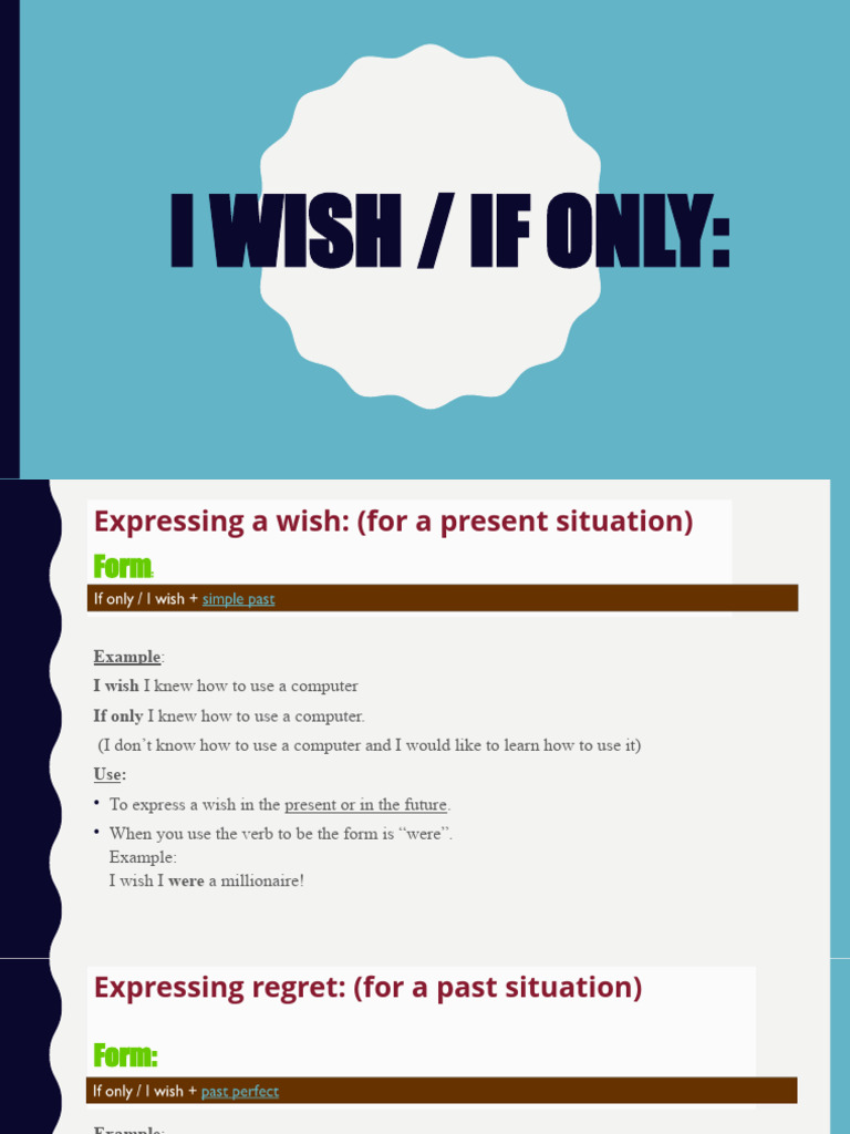 Wishes and Regrets Explained | PDF