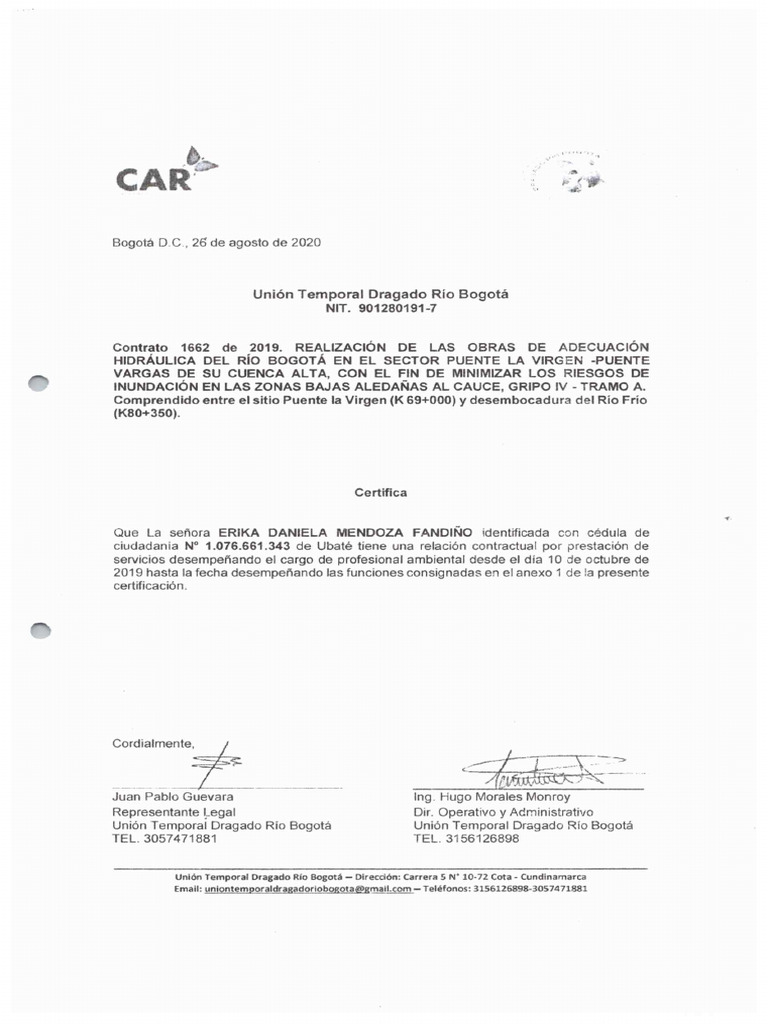 Certificacion Union Temporal | PDF