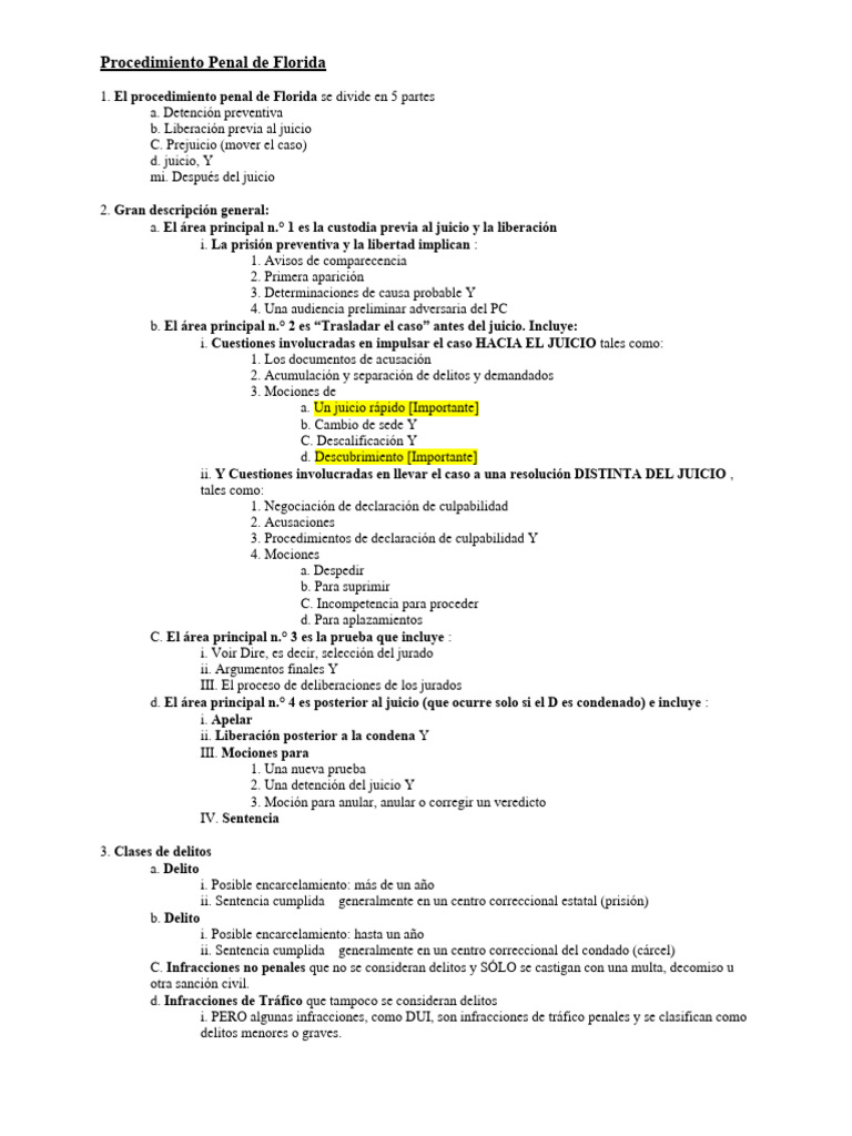 Esquema Del Procedimiento Penal de Florida | PDF