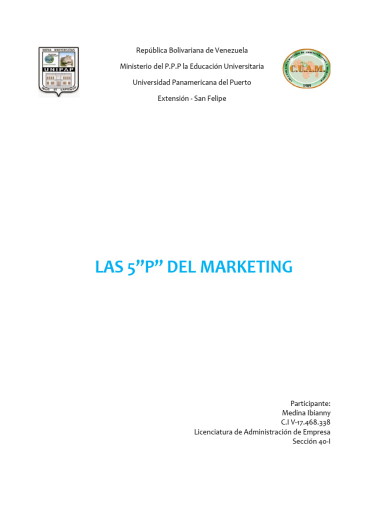 LAS 5 P Del Marketing | PDF | Marketing | Producto (Negocio)