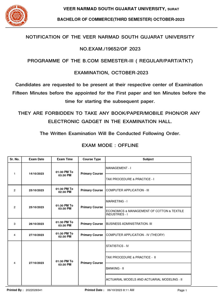 Theory Timetable | PDF