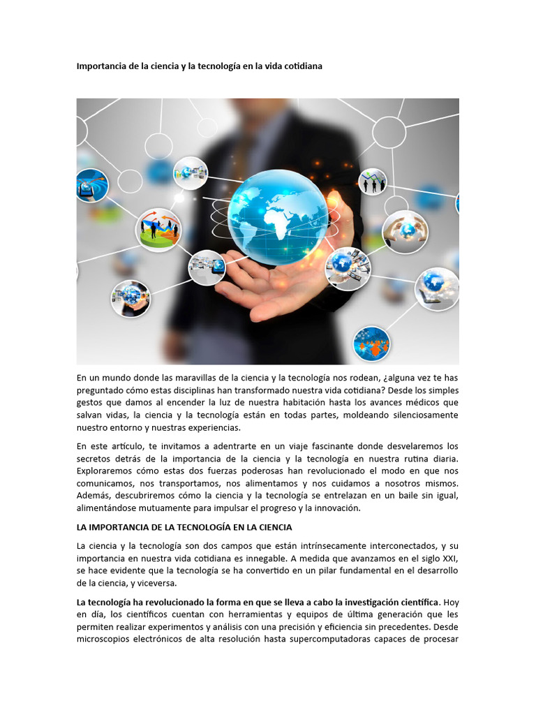 Ciencia y Tecnología en la Cotidianidad | PDF