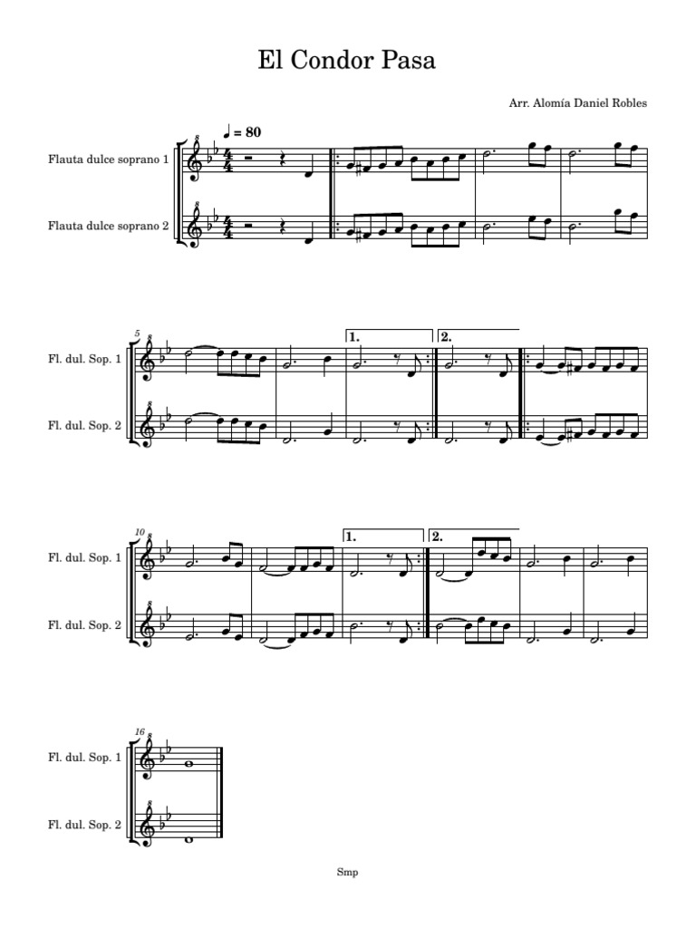 El Condor Pasa-Partitura - y - Partes | PDF