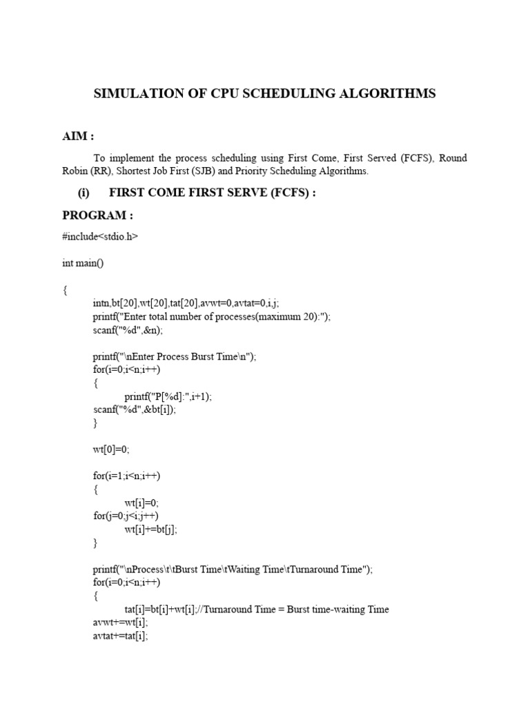 Ex - No.5 CPU Sceduling | PDF | Scheduling (Computing) | Computer Programming