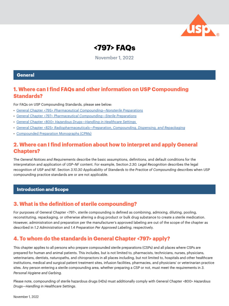 USP Compounding Standards Overview | PDF