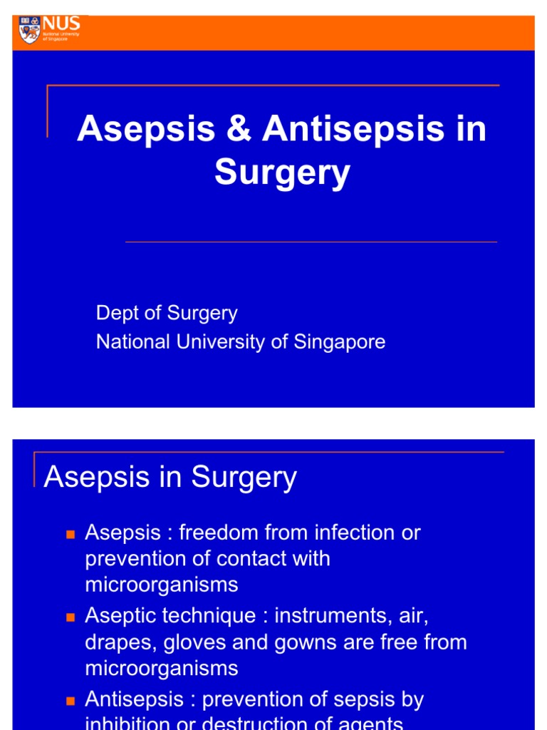 Asepsis & Antisepsis in Surgery | Disinfectant | Surgery