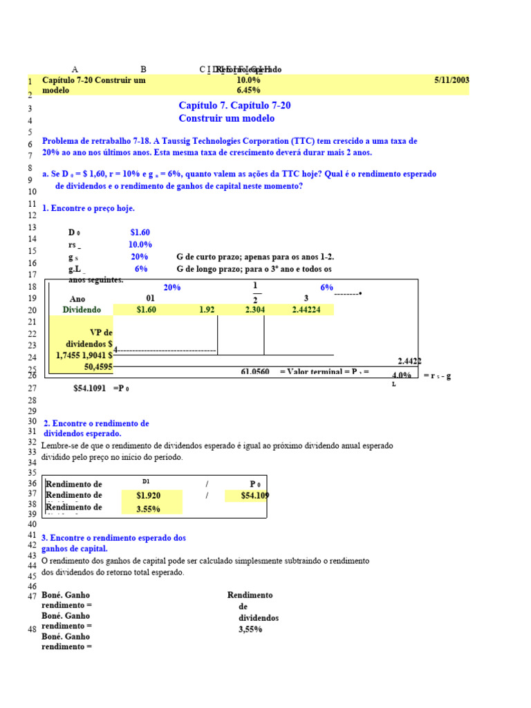 Cópia Do FM11 CH 07 P20 Construir Um Modelo | PDF | Dividendo | Economias
