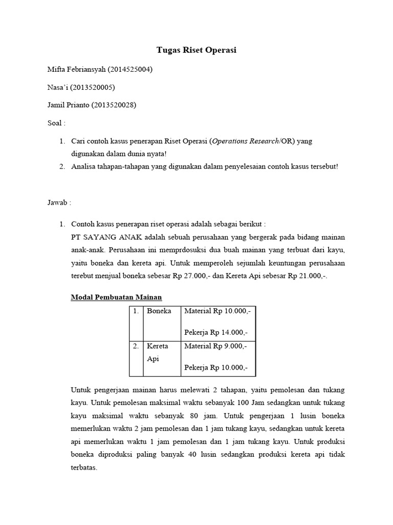 Riset Operasi | PDF