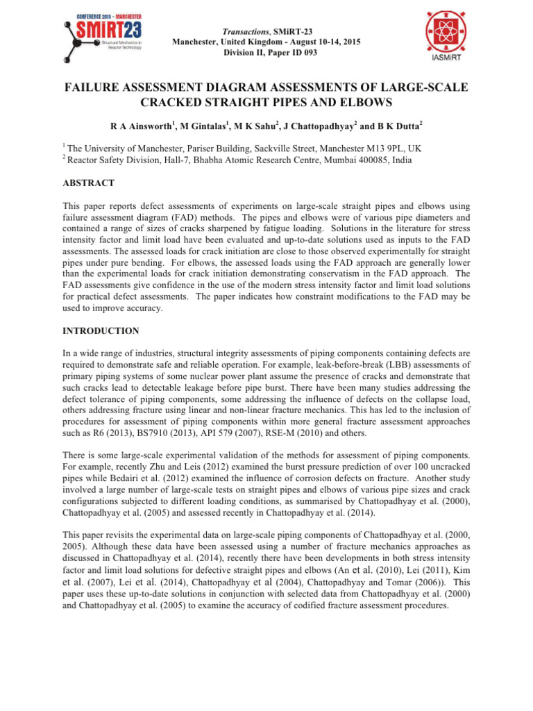 SMiRT-23 Paper 093 | PDF | Fracture Mechanics | Fracture