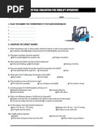 Australian National Forklift Test SAMPLE | PDF | Forklift ...
