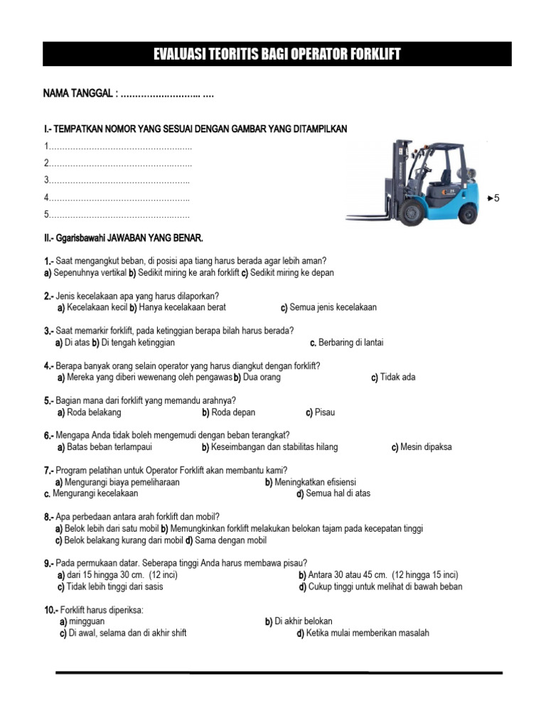 Pemeriksaan Forklift | PDF