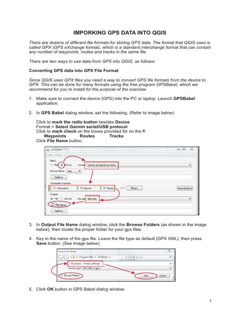 Importing GPS Data Into QGIS | PDF