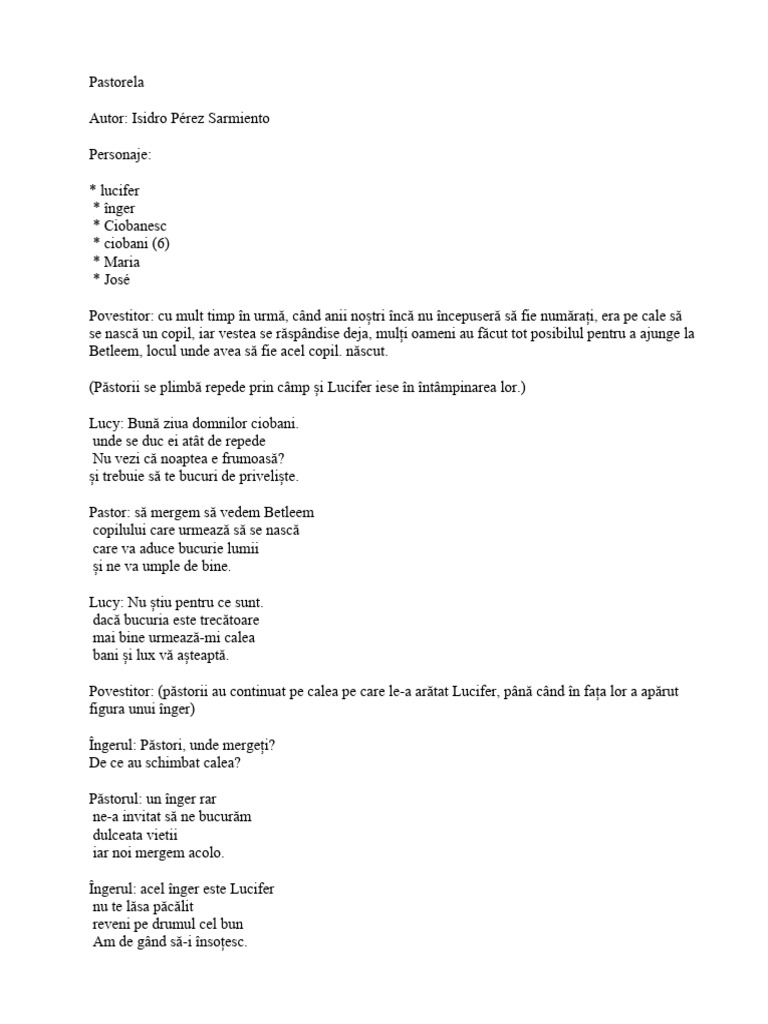 Scenariul Pastorelas-LUZ | PDF