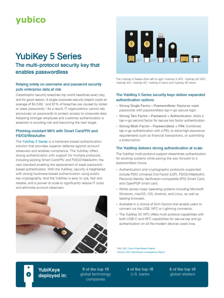 YubiKey 5 Series Product Brief | PDF
