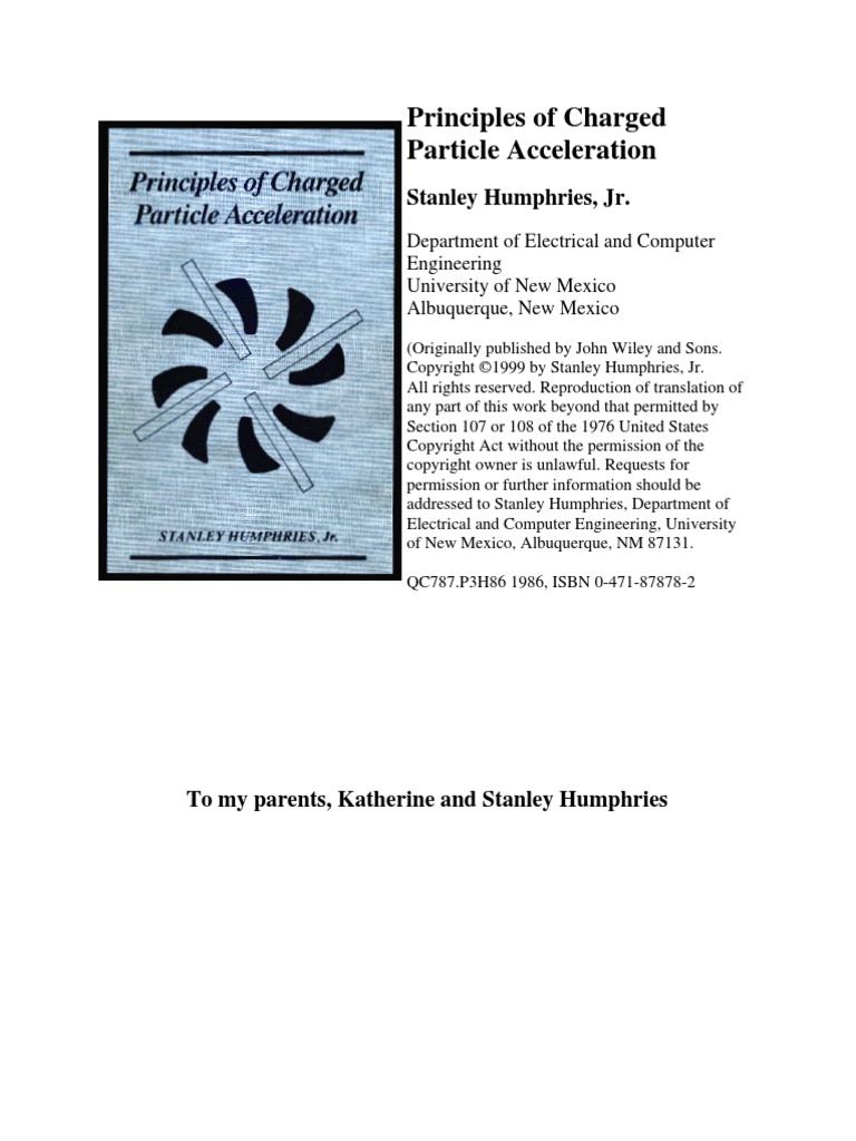 Principles of Charged Particle Acceleration | PDF | Particle ...