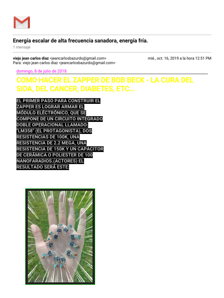 Como Construir Zapper de Bob Beck | PDF | Resistor | Diodo emisor de luz