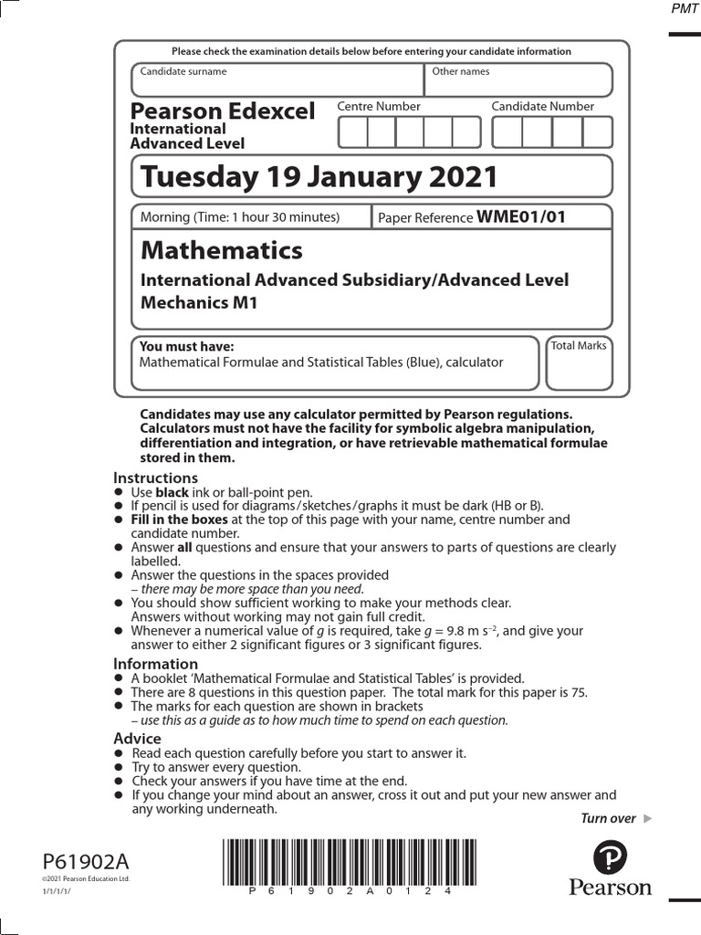 January 2021 QP | PDF | Collision | Force