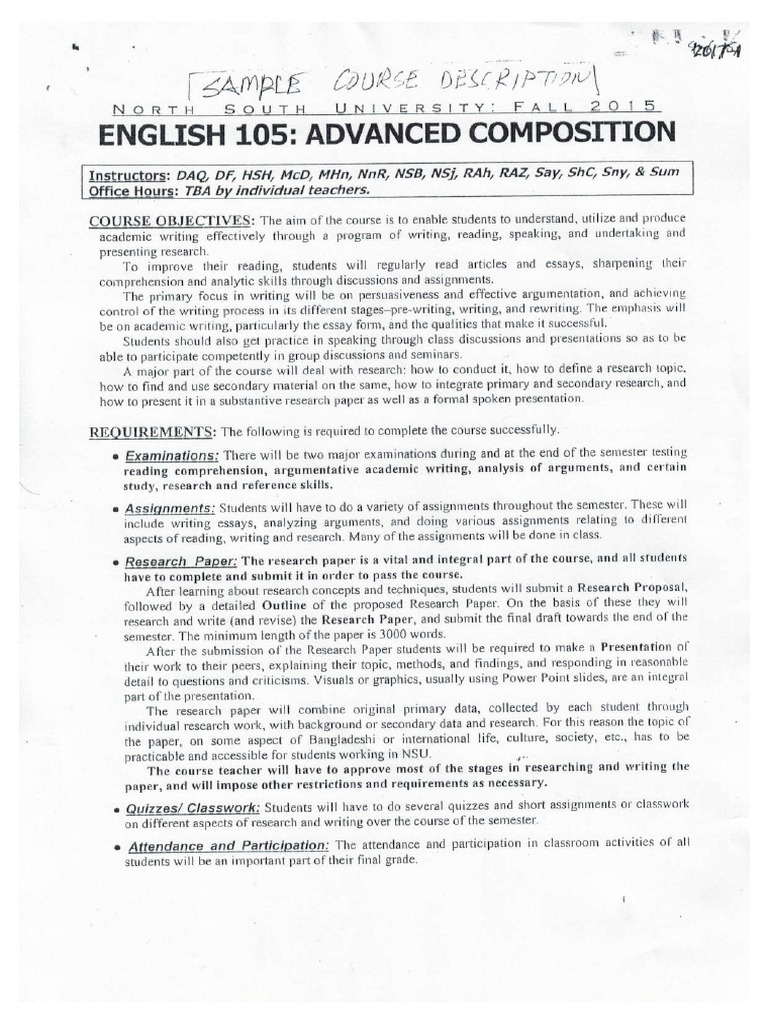 ENG 105 Course Packet - Compressed | PDF