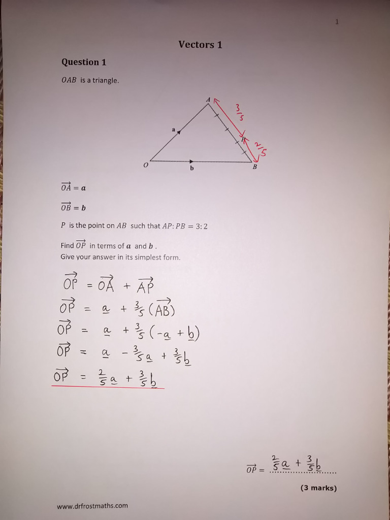 Vectors 1 DrFrost My Solutions | PDF | Mathematical Objects | Elementary Geometry