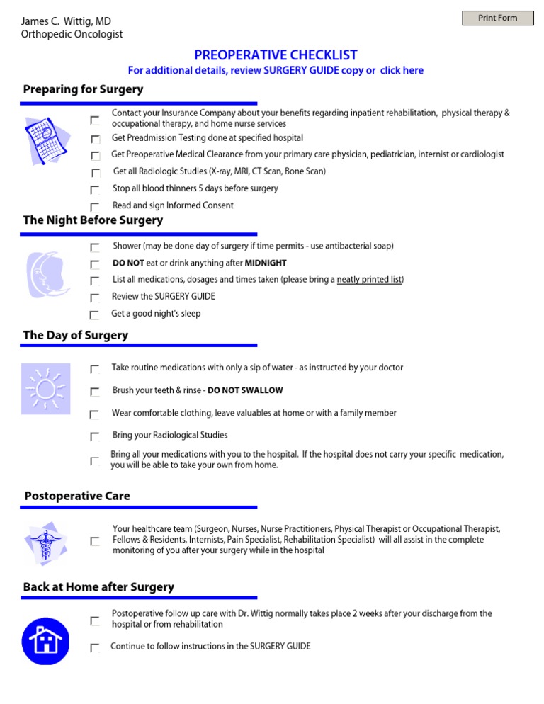 Preoperative Surgery Checklist 10-07 | PDF
