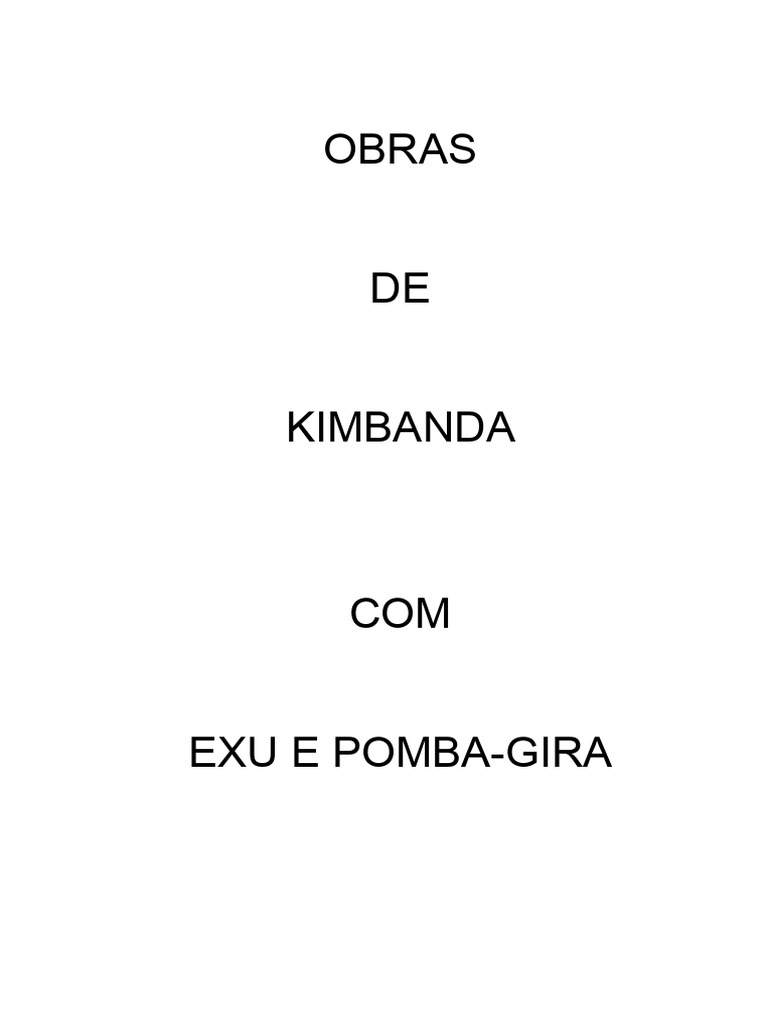 Obras de Kimbanda Com Exu e Pomba Gira | PDF | Milho | Mel