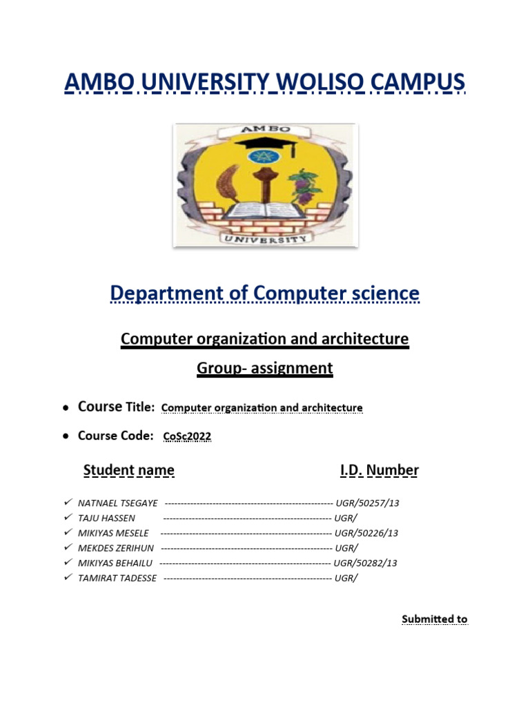 COA Assignment | PDF | Input/Output | Central Processing Unit